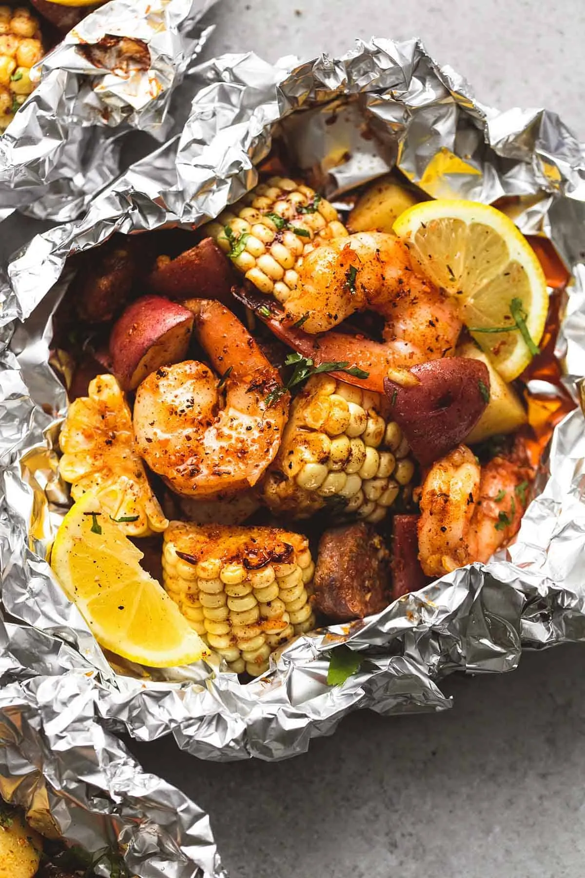 Grilled Shrimp Boil Foil Packets - Kitchenloose